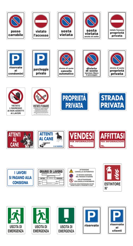 CARTELLO TARGA 20X30CM CARTELLI SEGNALETICI PVC DIVIETI AVVISI VARI MODELLI